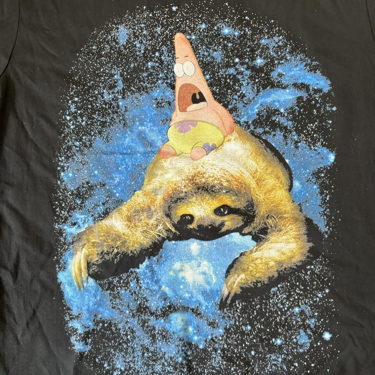 Patrick star from spongebob riding a sloth T-shirt.... - Depop