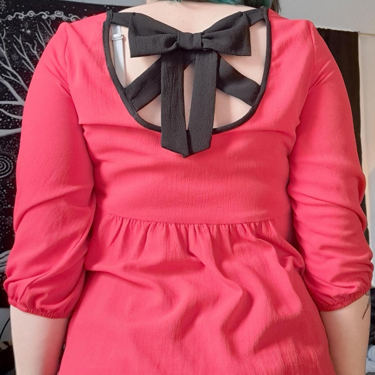 Super cute bow back dress shirt Size small A.byer... | Depop