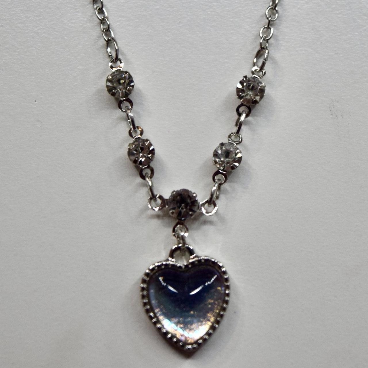 Cute dainty heart gem necklace~ #dainty #heart... - Depop