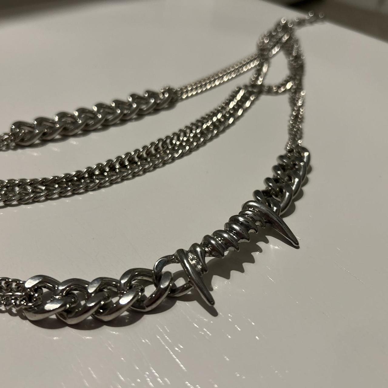 Gothic multi layered fang chain necklace. #goth... - Depop