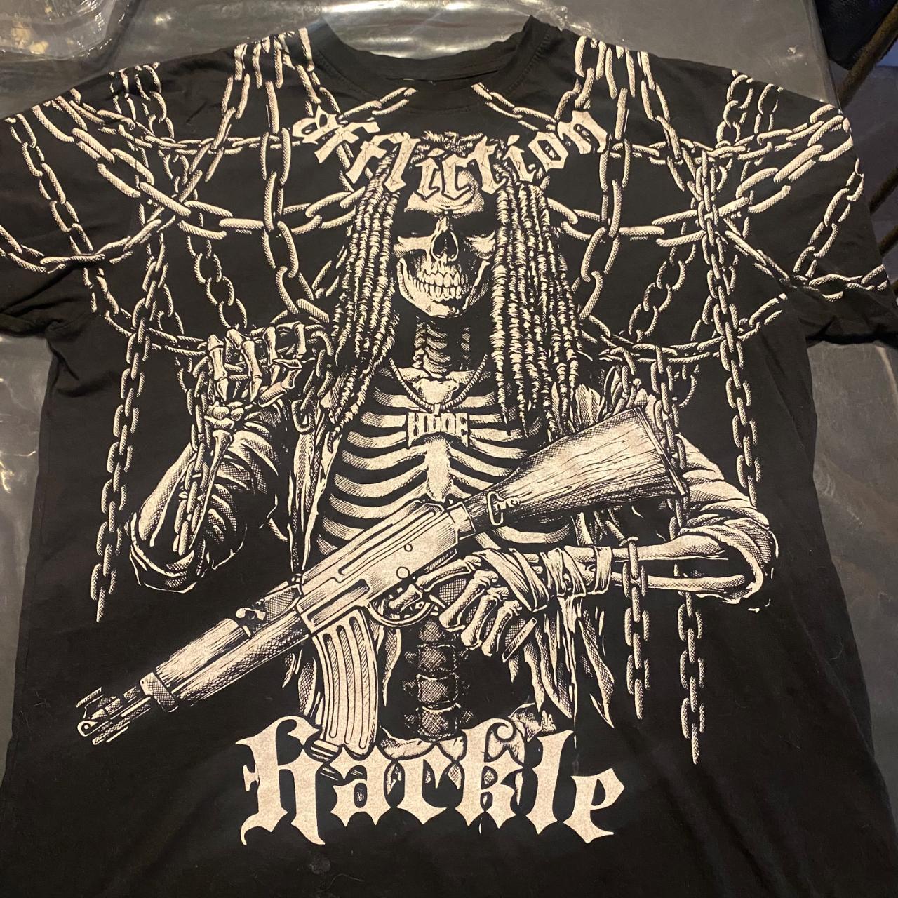 hackle haunted mound x affliction tee - size large... | Depop
