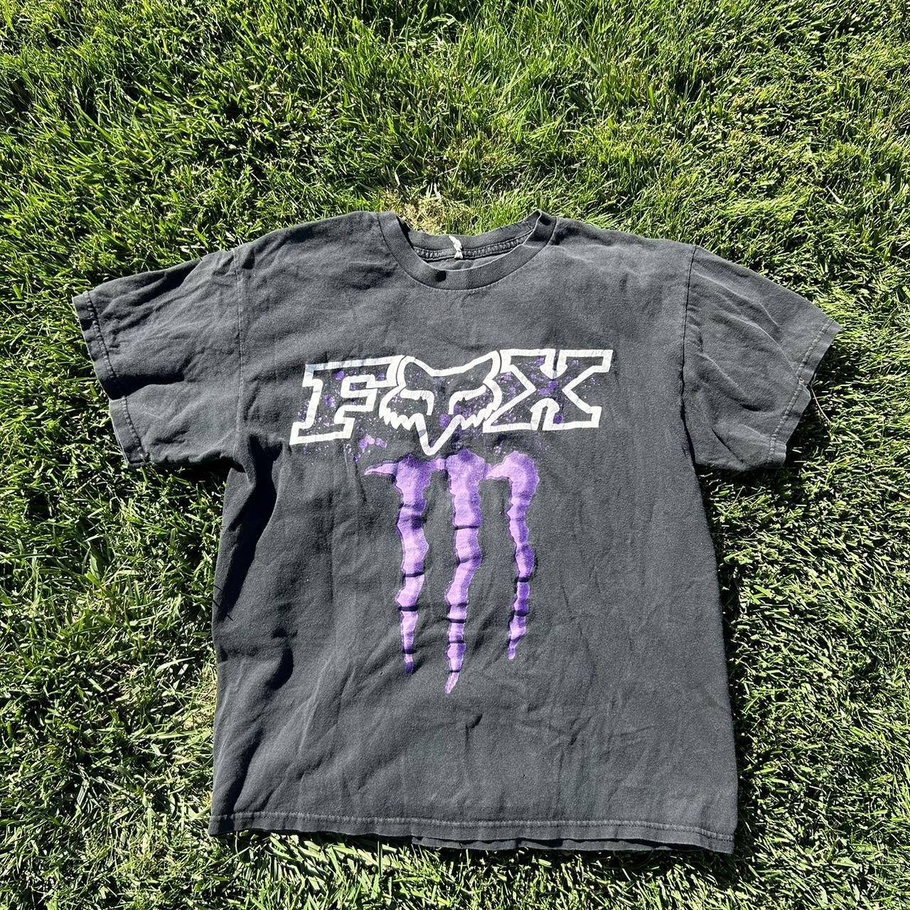 Fox Racing Monster Energy black and purple... - Depop