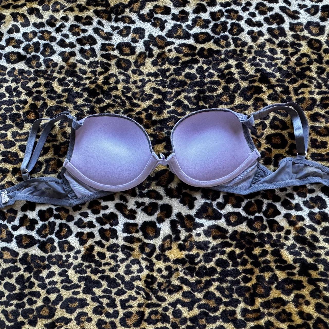 Purple & black lace Victoria’s Secret push-up bra... - Depop
