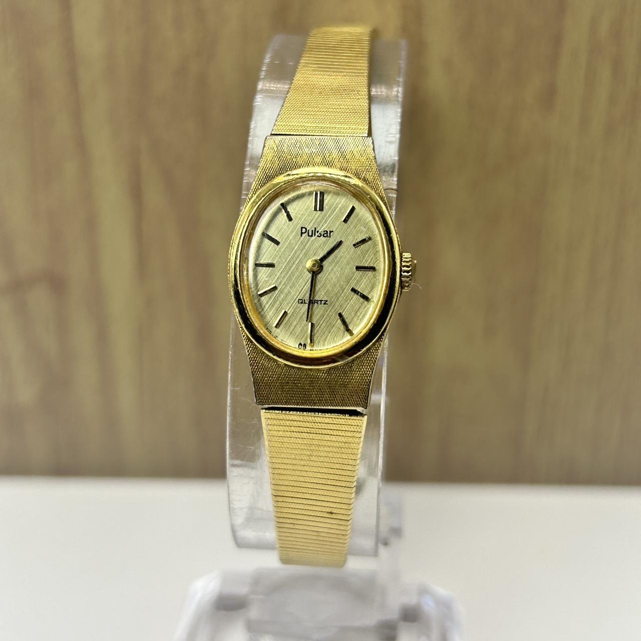Vintage Pulsar Wrist Watch, Quartz, Gold Tone, Oval... | Depop