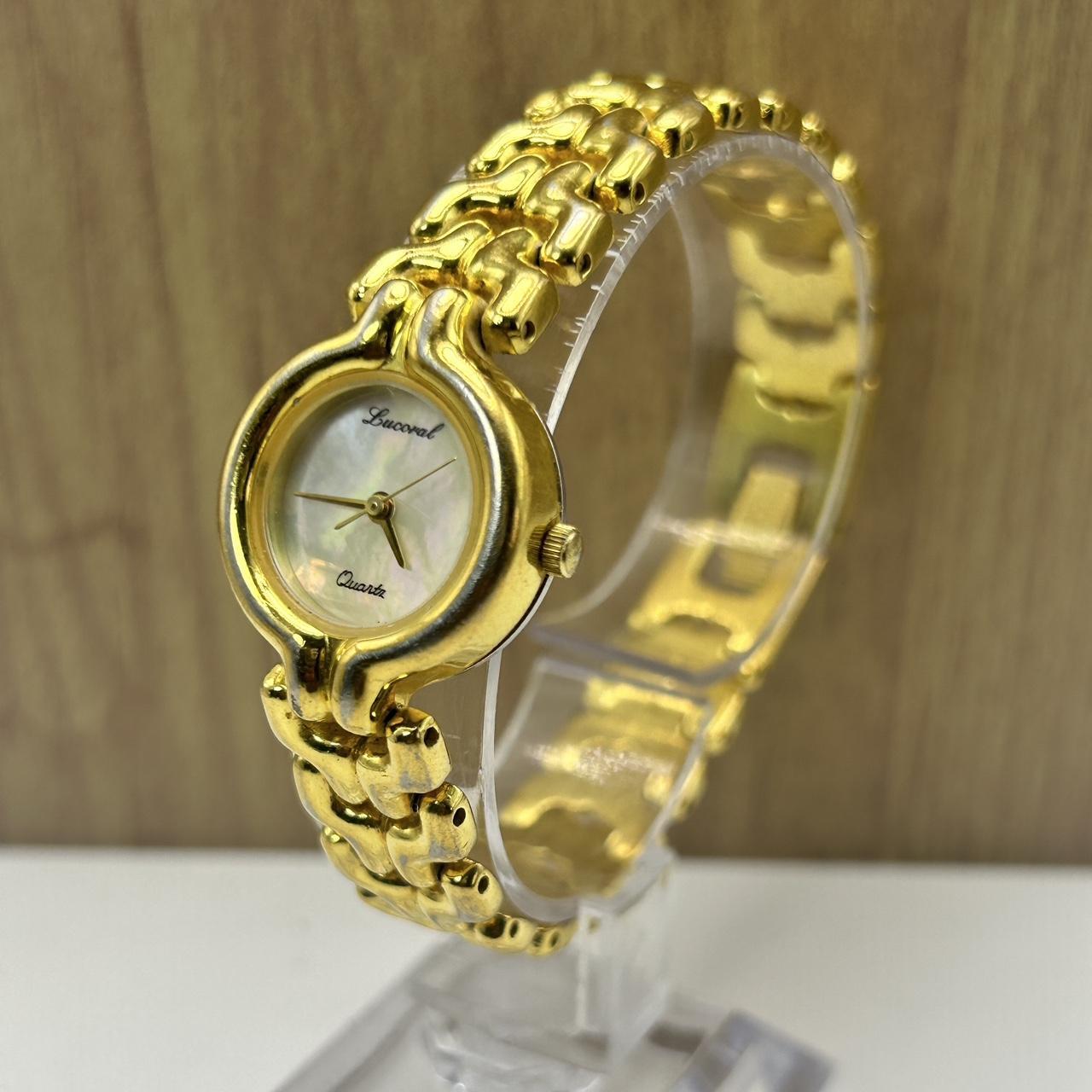 Lucoral Gold Quartz Watch Mother of Pearl Dial... | Depop
