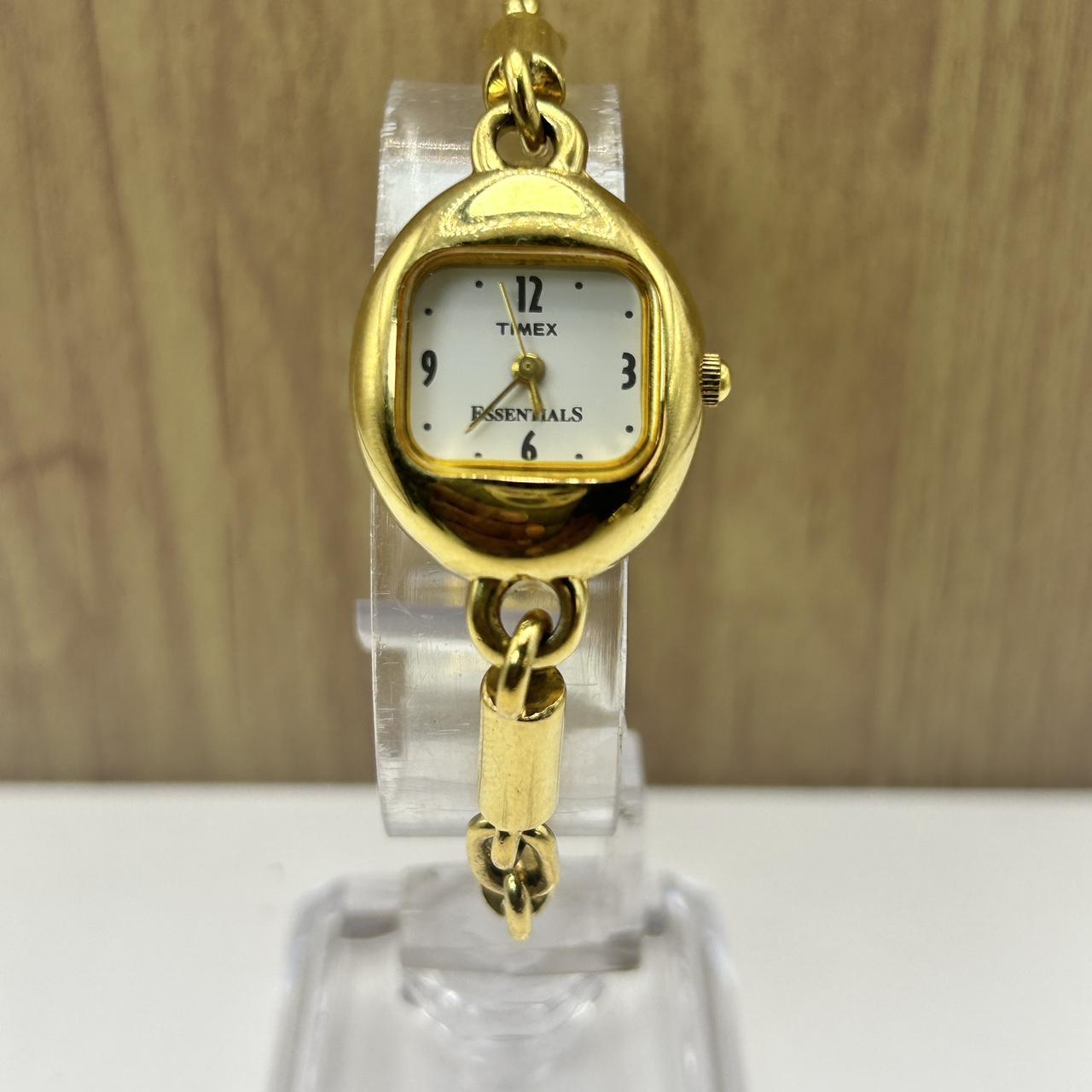Timex Essentials Gold Oval Watch – Chain Link... | Depop