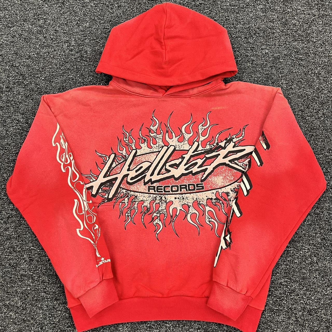 Red Hellstar Records Hoodie Brand New & Original... - Depop