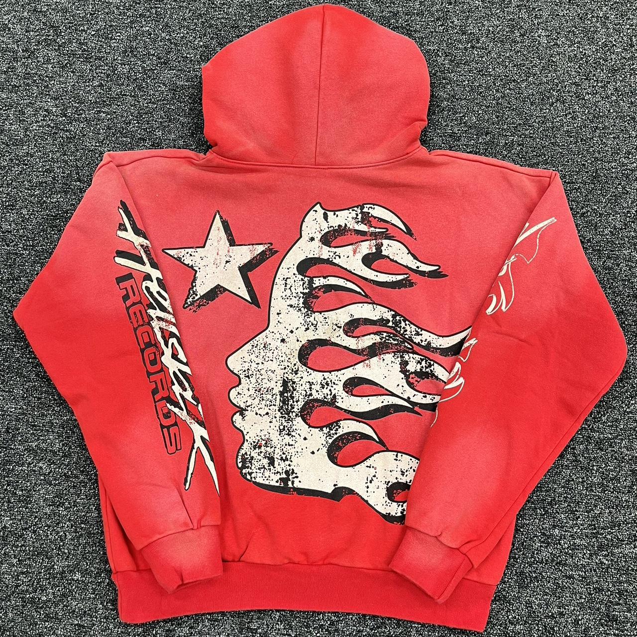 Red Hellstar Records Hoodie Brand New & Original... - Depop