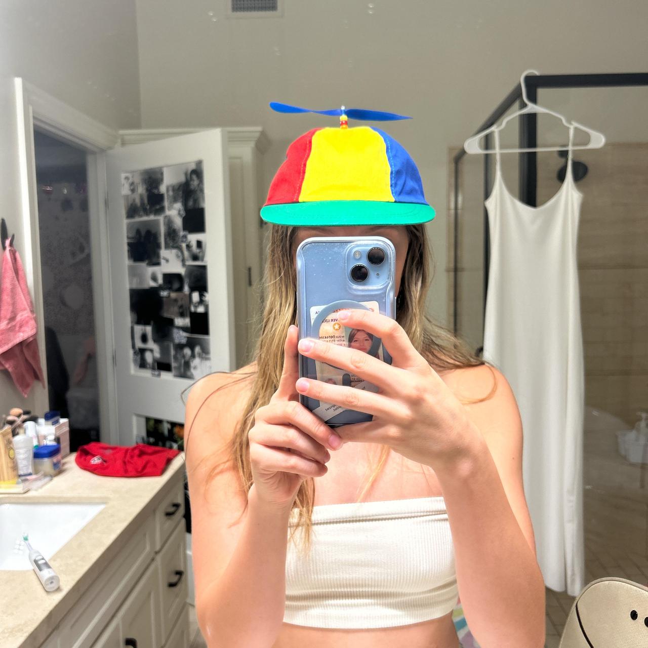 Yellow and red spiny hat #jokes #spinnyhat #multicolor - Depop