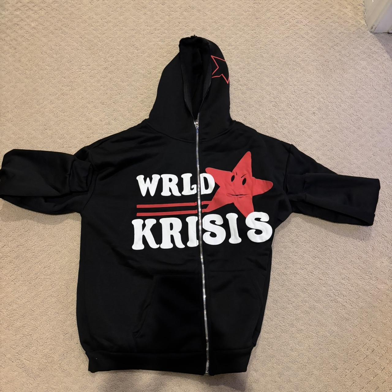 WRLD Krisis Hoodie Size S can fit M Never worn #y2k... - Depop