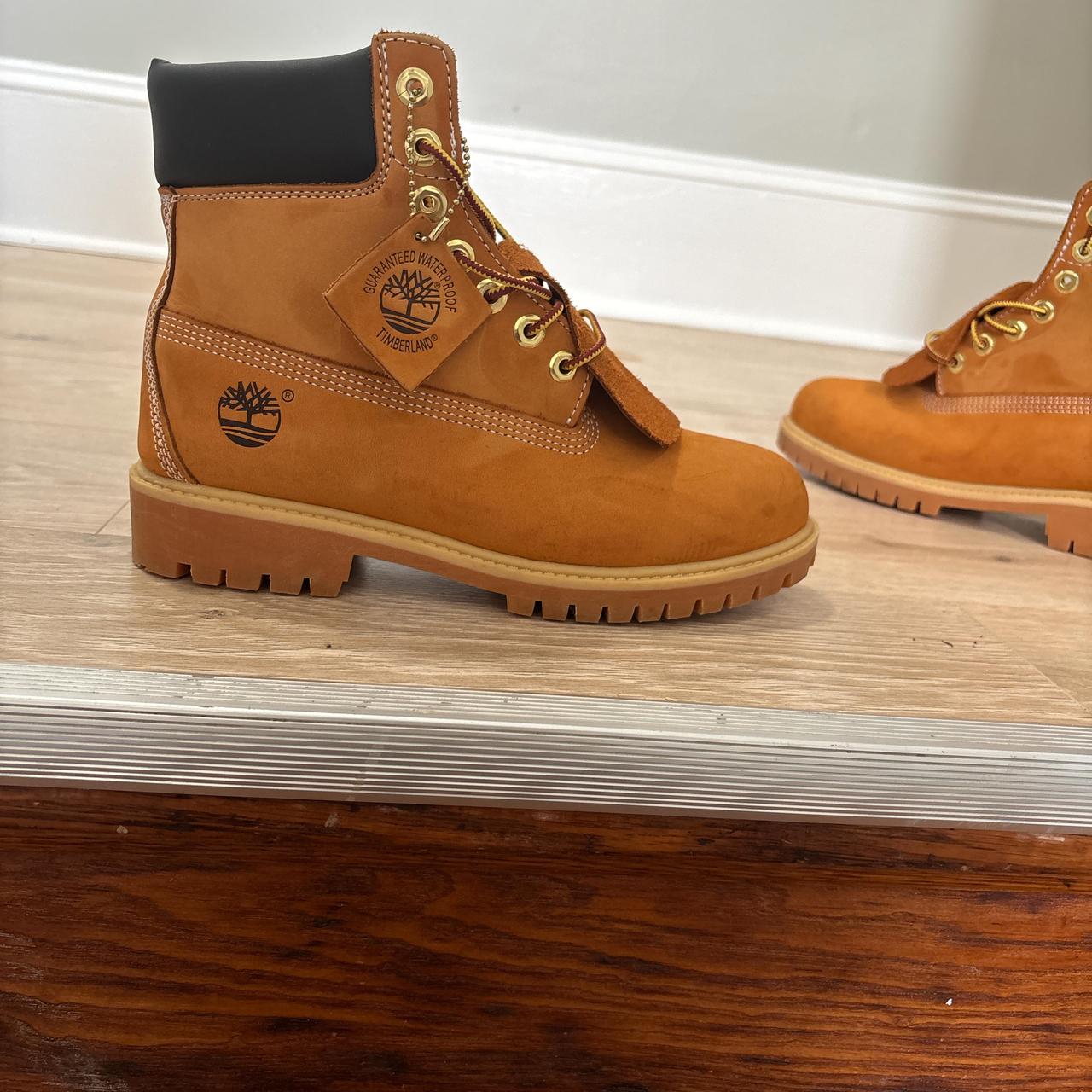 Tan and brown Timberland boots size 7 1/2 I’m size 9... | Depop