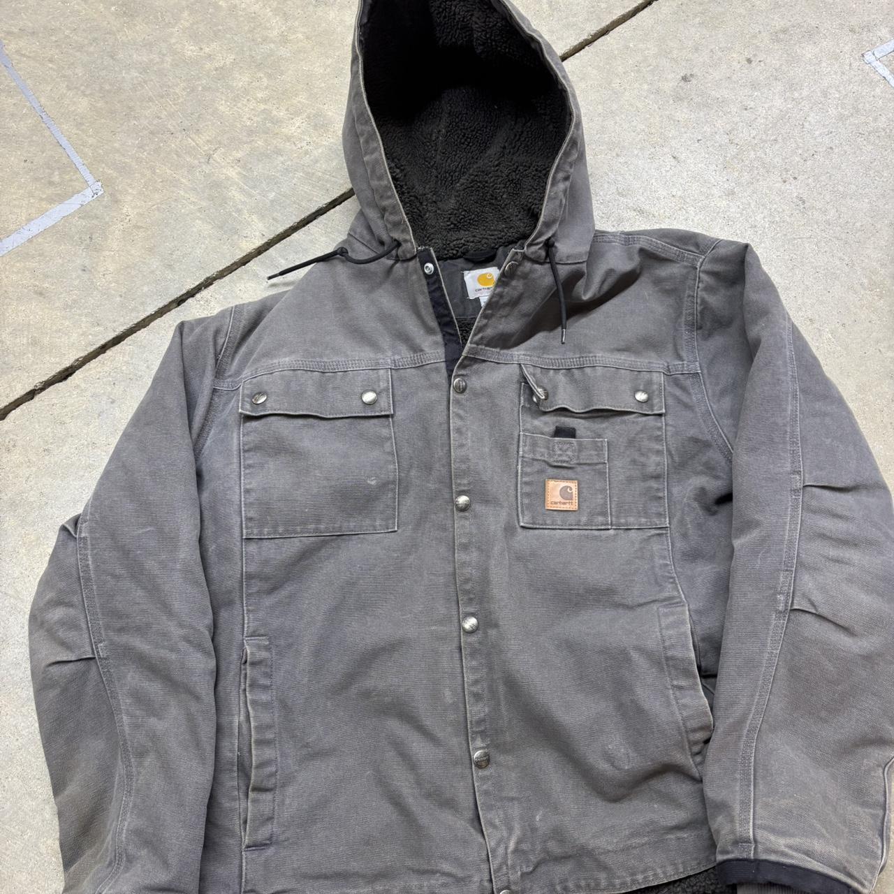 Grey Carhartt jacket Sherpa lined | Depop