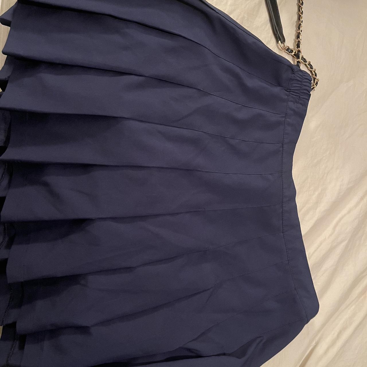 School girl preppy skirt navy blue - Depop