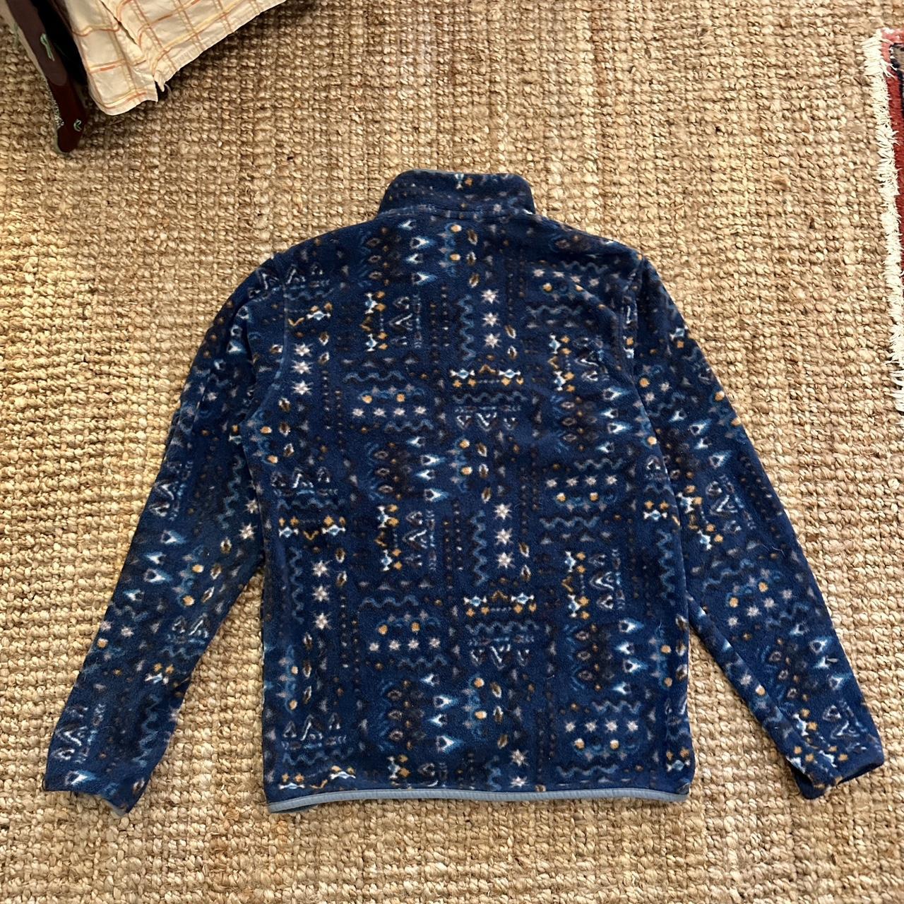Blue pattern Patagonia Synchilla pullover... - Depop