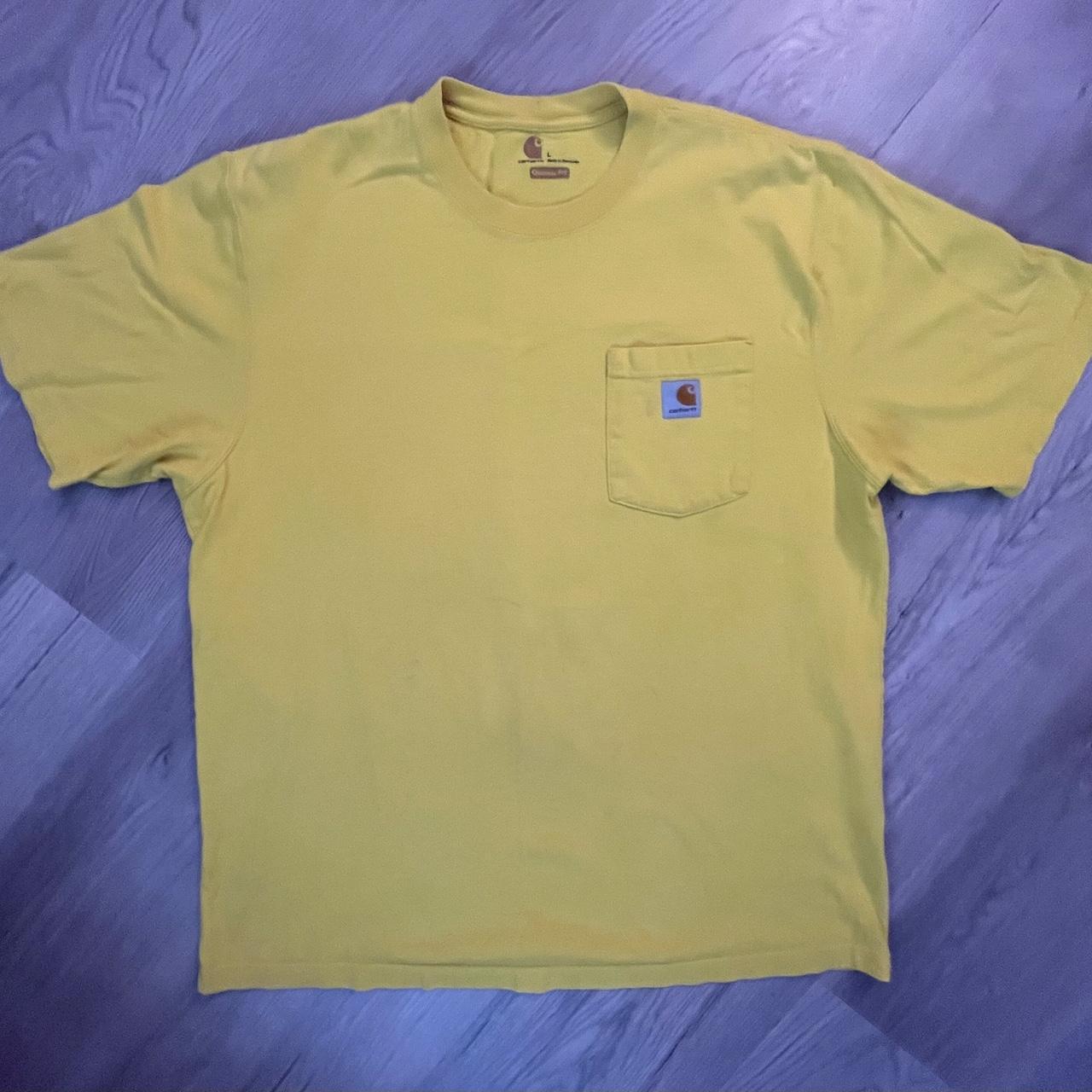 Carhartt yellow pocket tee - Depop