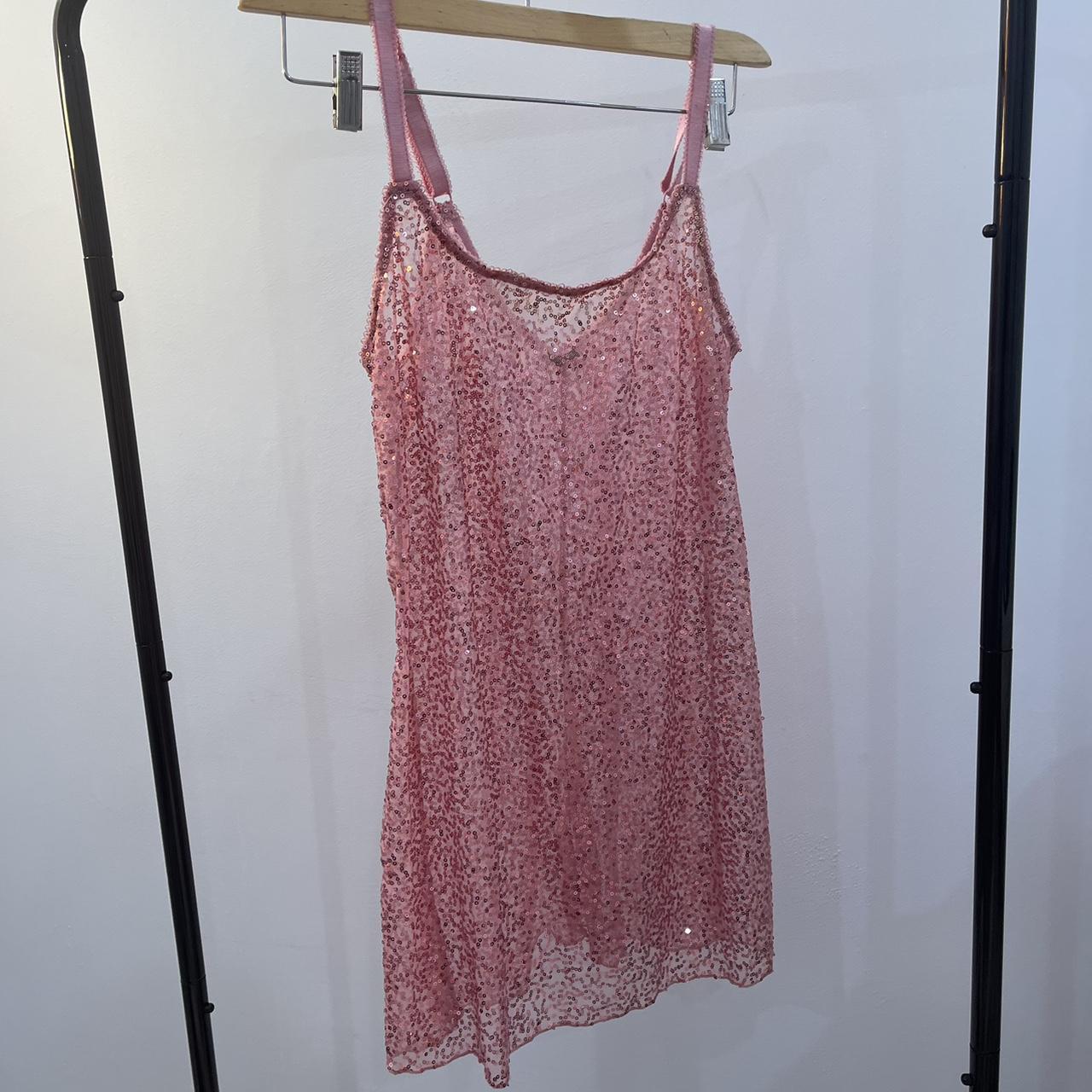 Pink sequin sheer dress 🎀💗 perfect for a night out... - Depop