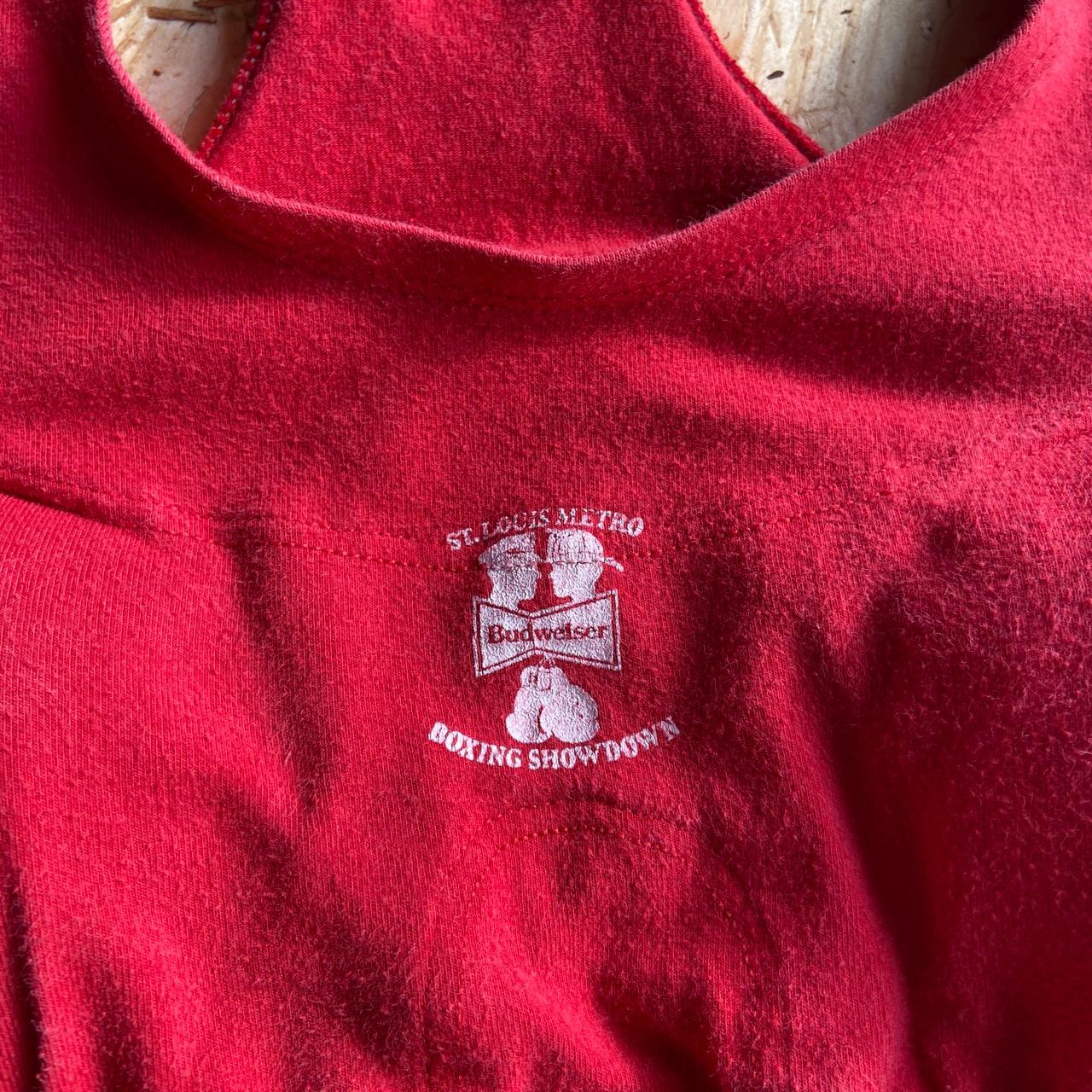 Vintage Budweiser Boxing Sports Bra 80s Red Turtle... - Depop