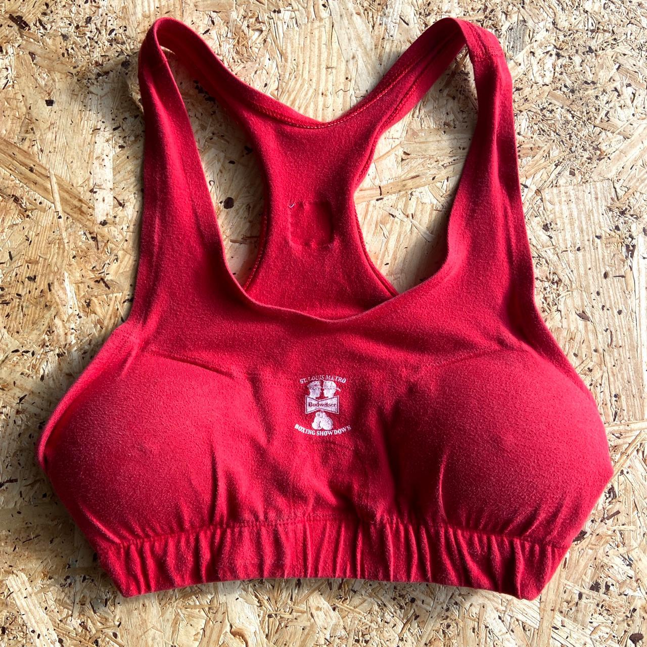 Vintage Budweiser Boxing Sports Bra 80s Red Turtle... - Depop