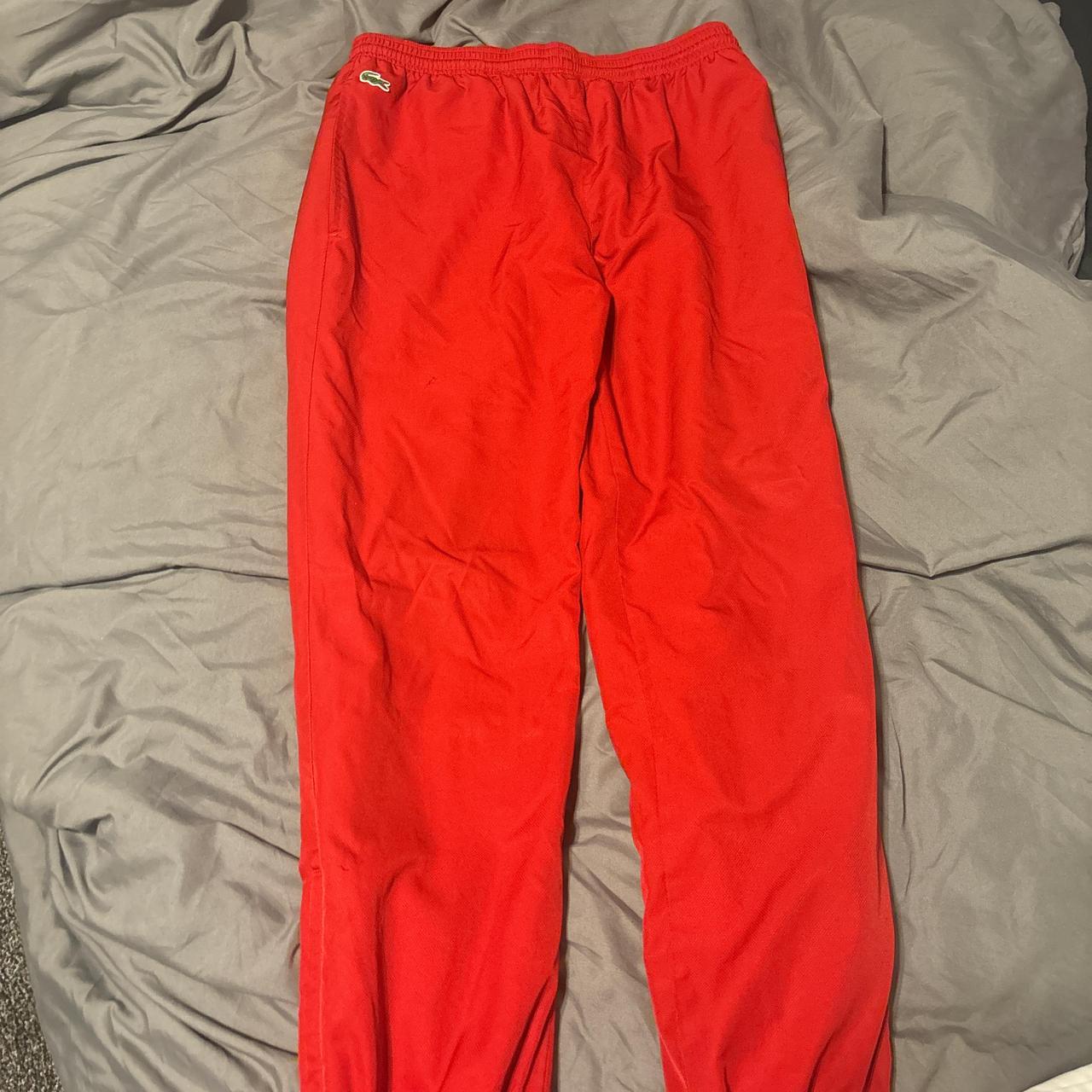 Og red Lacoste bottoms Size large excellent... - Depop
