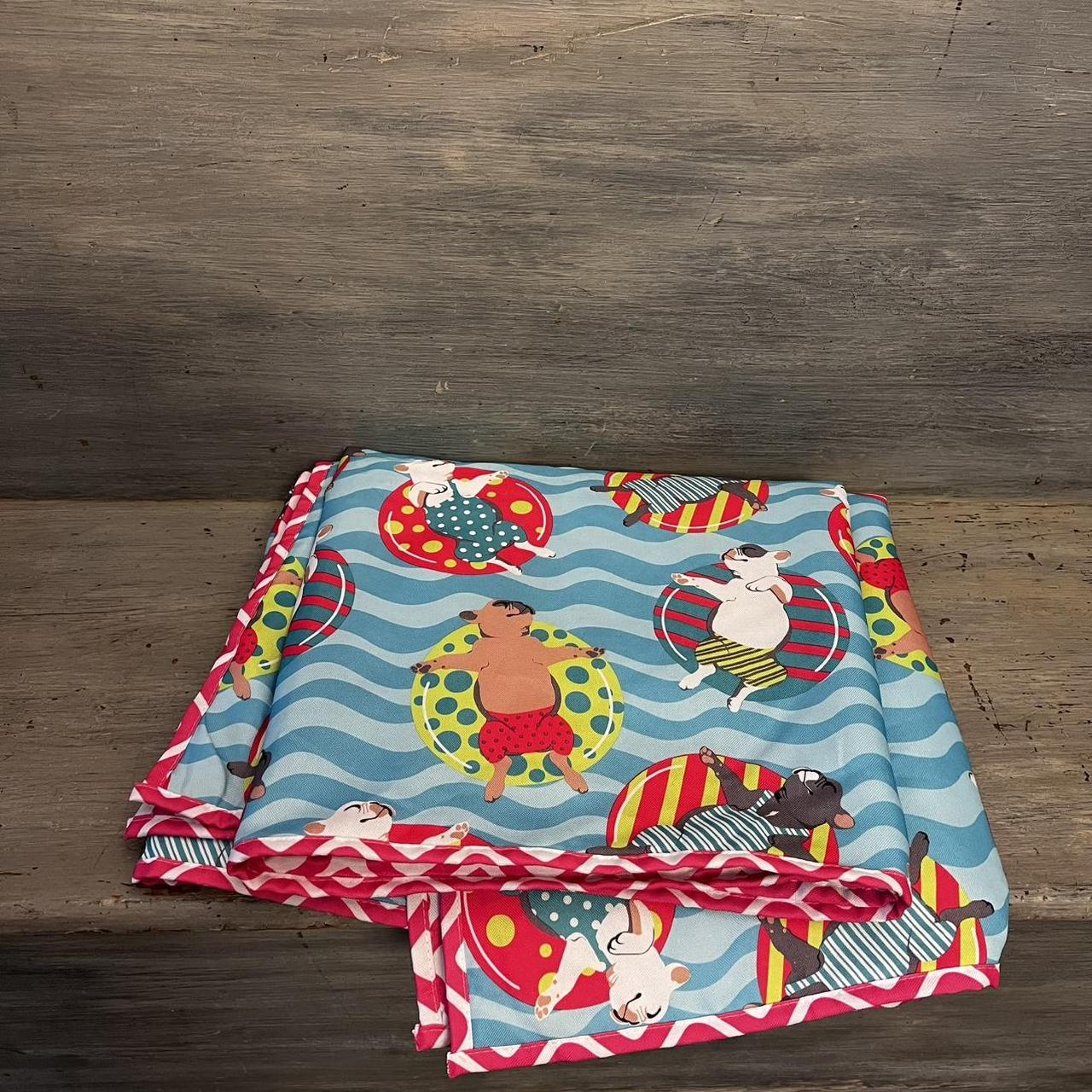 Max Studio Home French Bulldog Beach Pool Blanket w/... | Depop