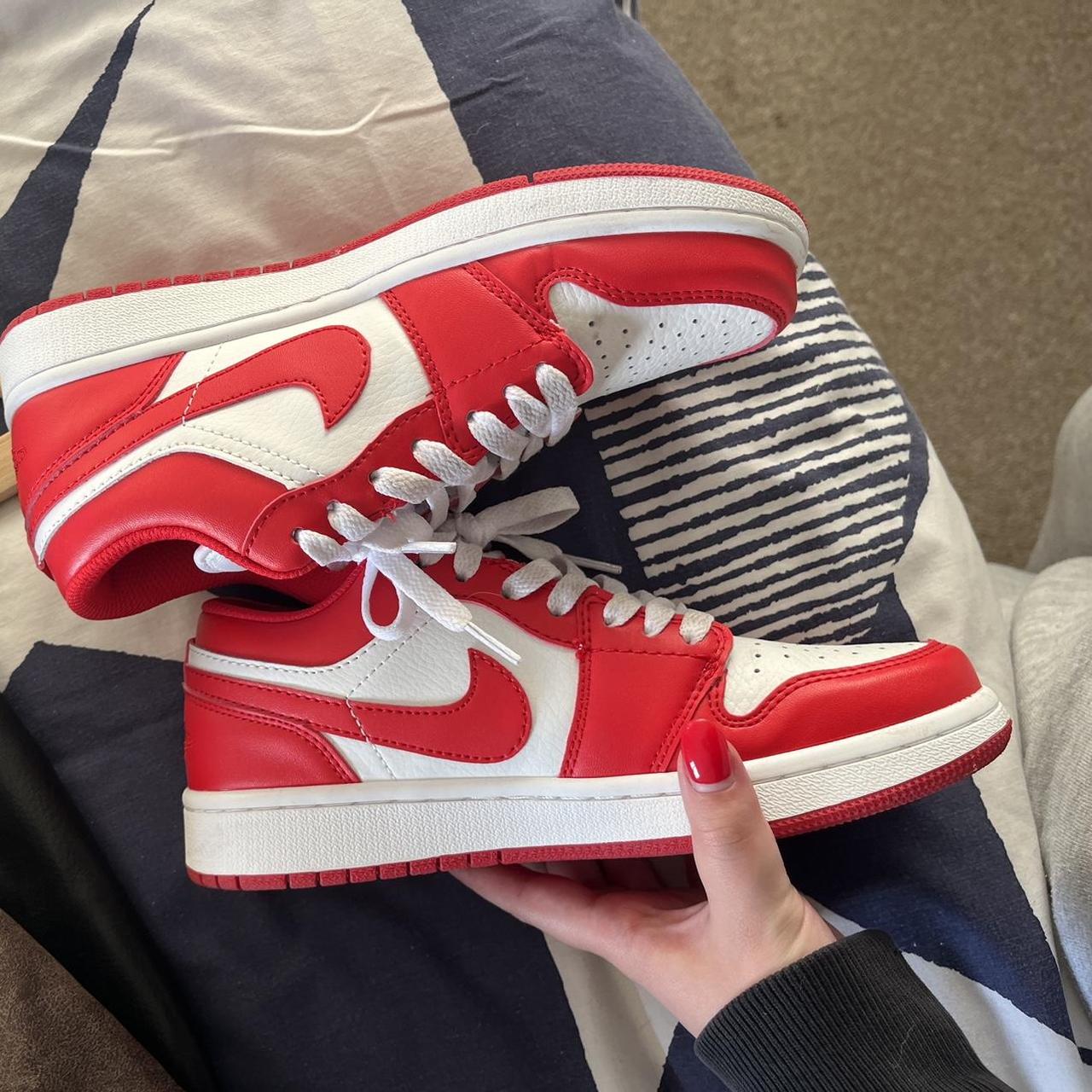 Red Nike air Jordan’s Red Nikes Red air Jordan’s... - Depop