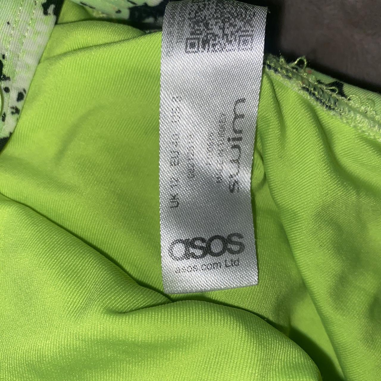 Neon snake print cut out strappy swim suit, worn... - Depop