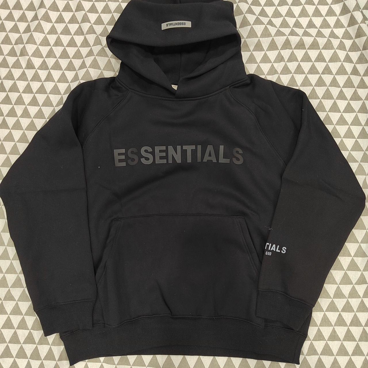Essentials black hoodie No stain - Depop