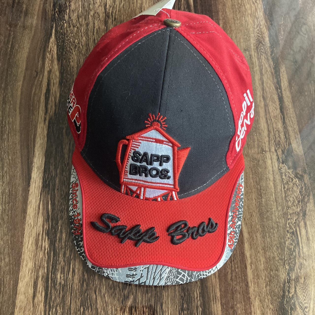Saff Bros. red and black snapback hat #racing brand new - Depop