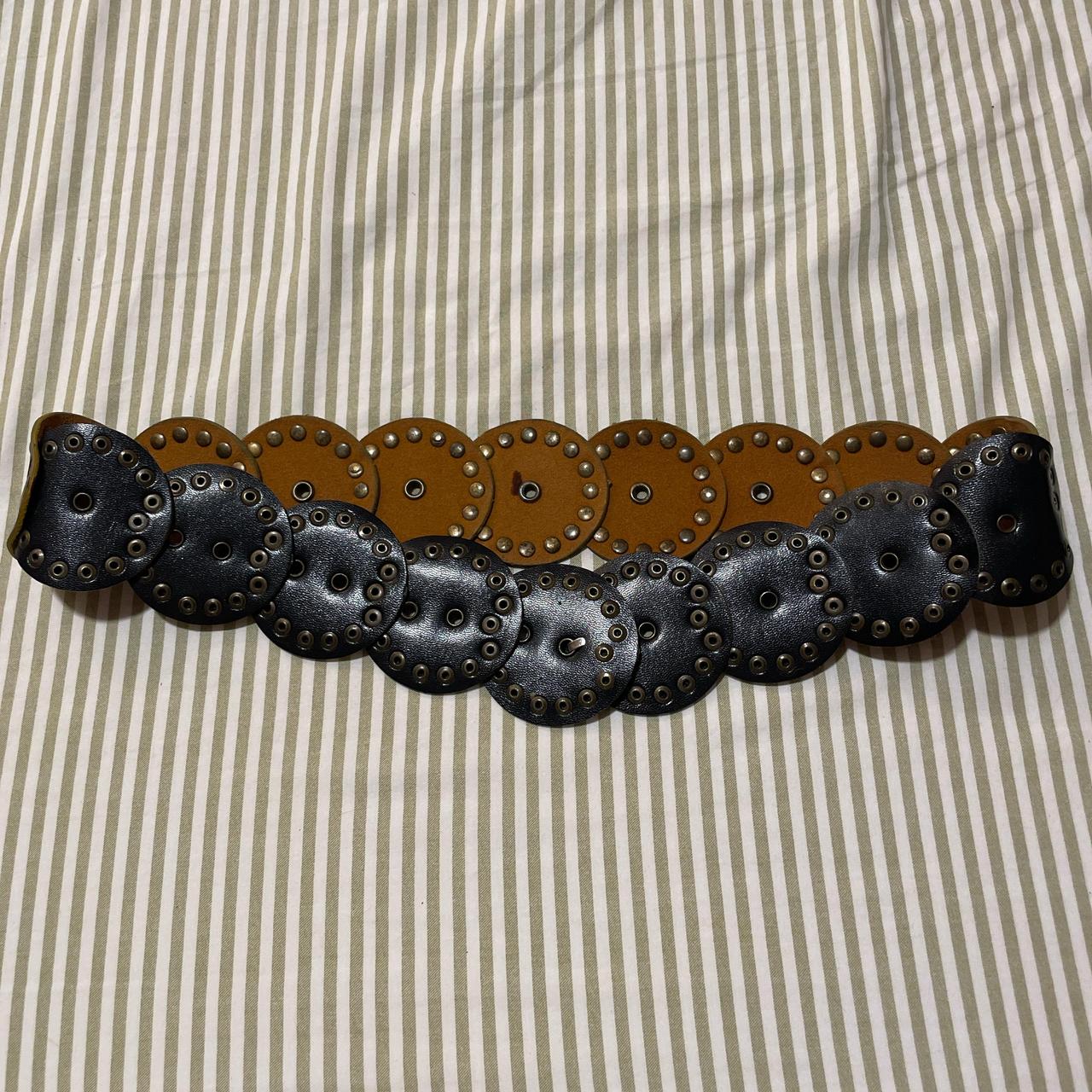 Simple Black Leather Concho Belt This is a super... | Depop