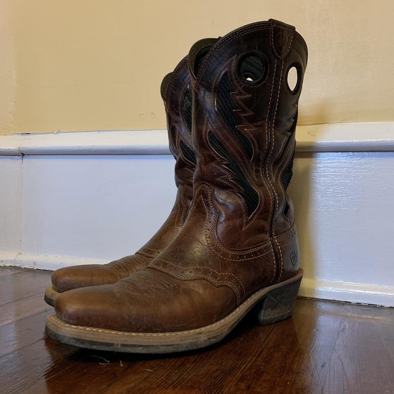 ARIAT MEN'S HERITAGE ROUGHSTOCK WESTERN BOOTS Brown... | Depop