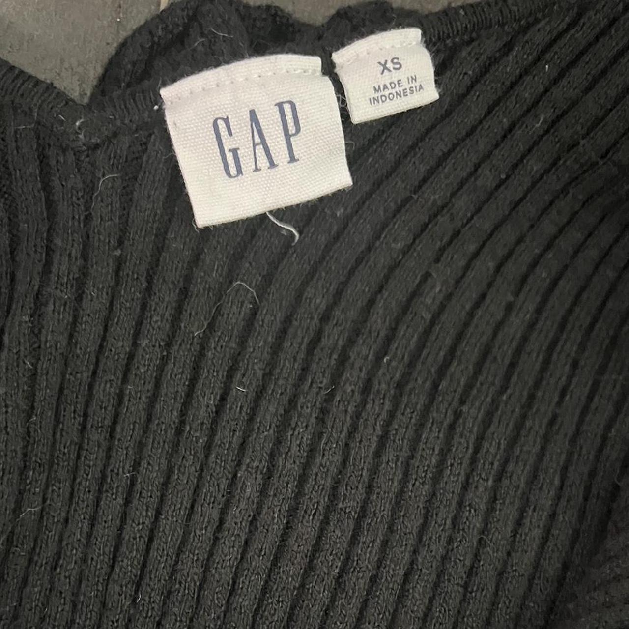 gap black ruffle shirt (can be off-shoulder) fits... - Depop