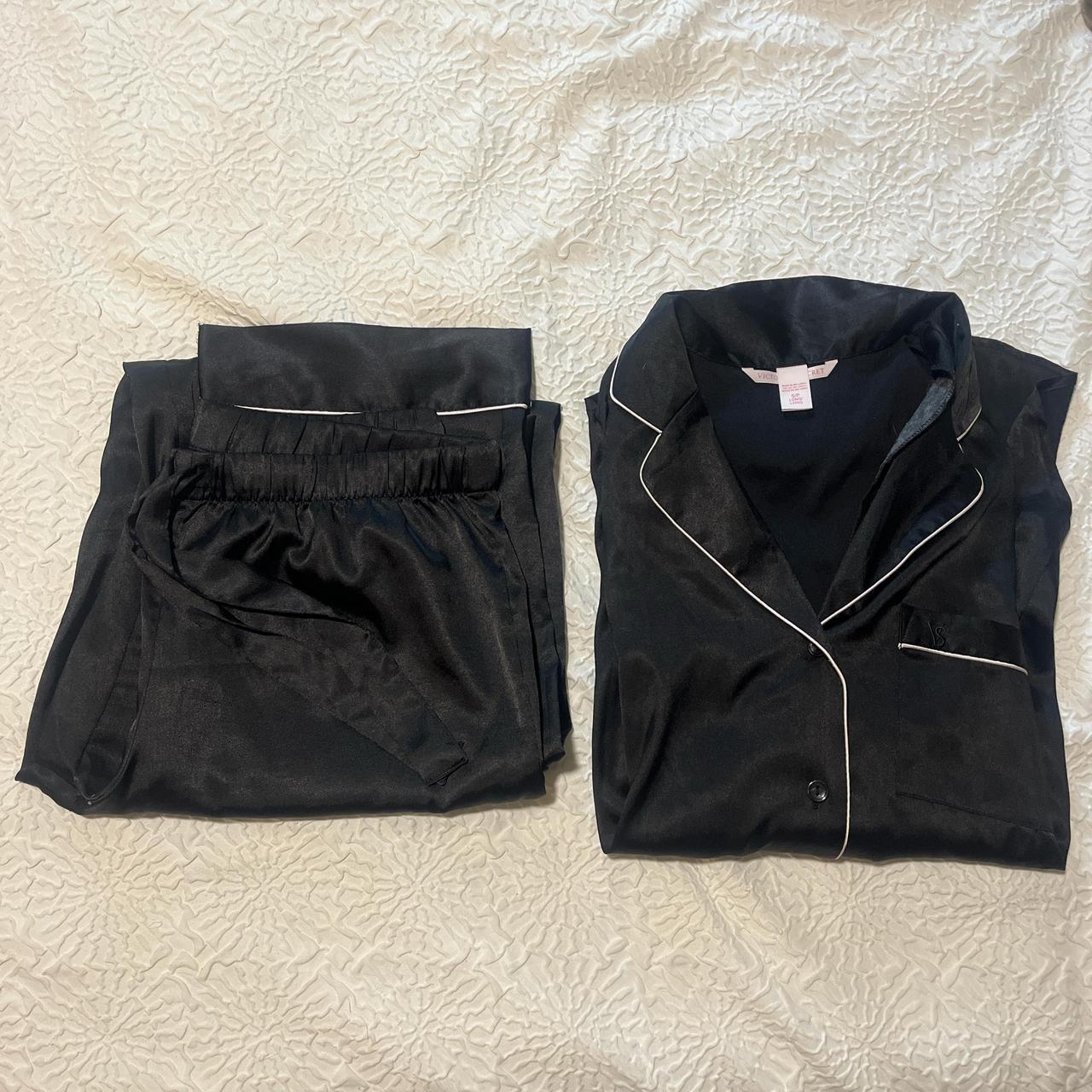 Black Victoria's Secret silk pajama set - comfy and... | Depop