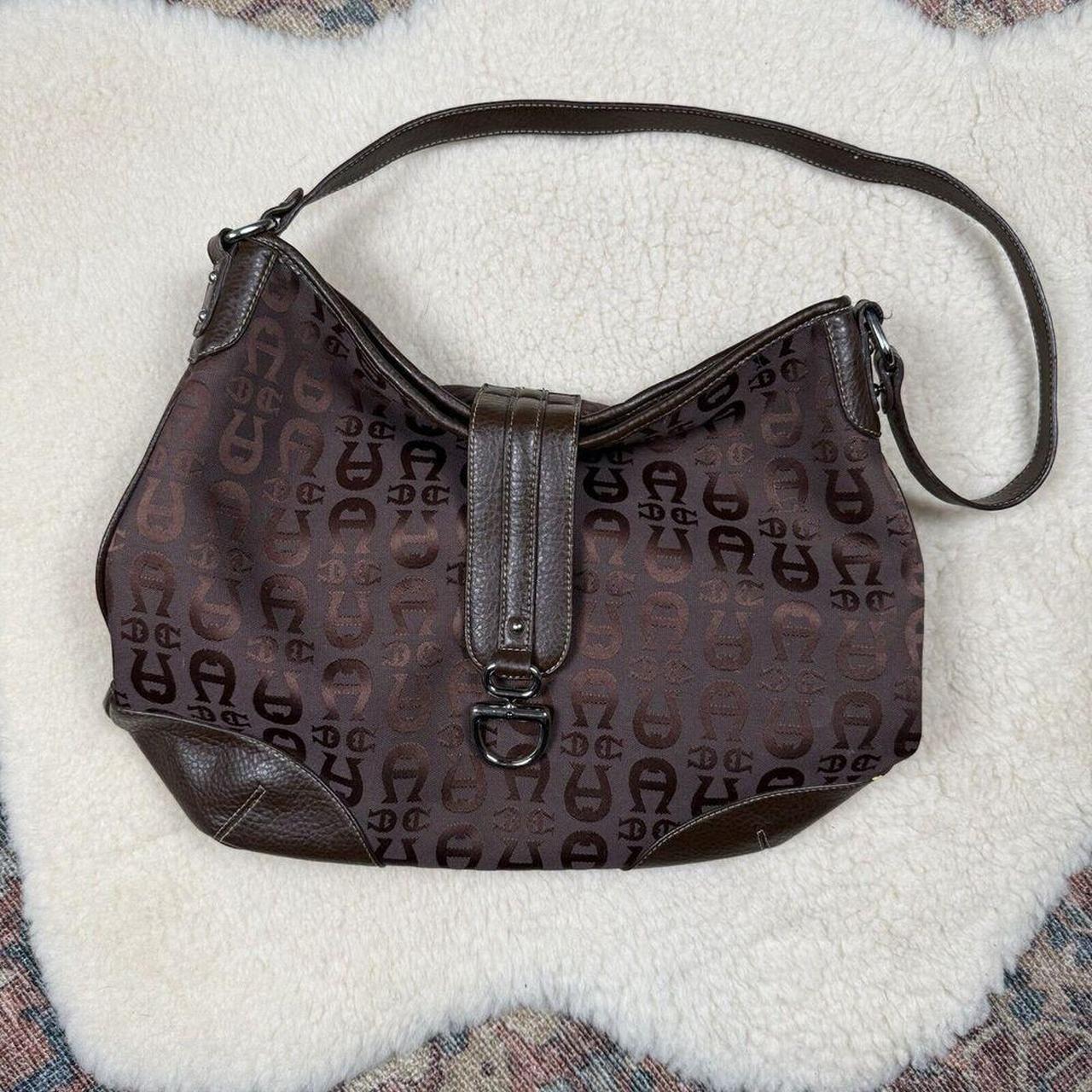 Vintage Etienne Aigner Signature Logo Print Handbag... | Depop