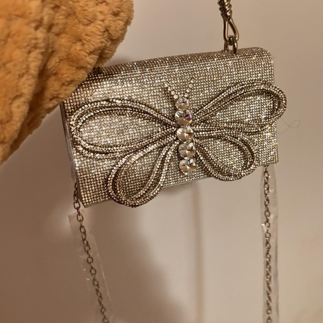 butterfly rhinestone purse - Depop
