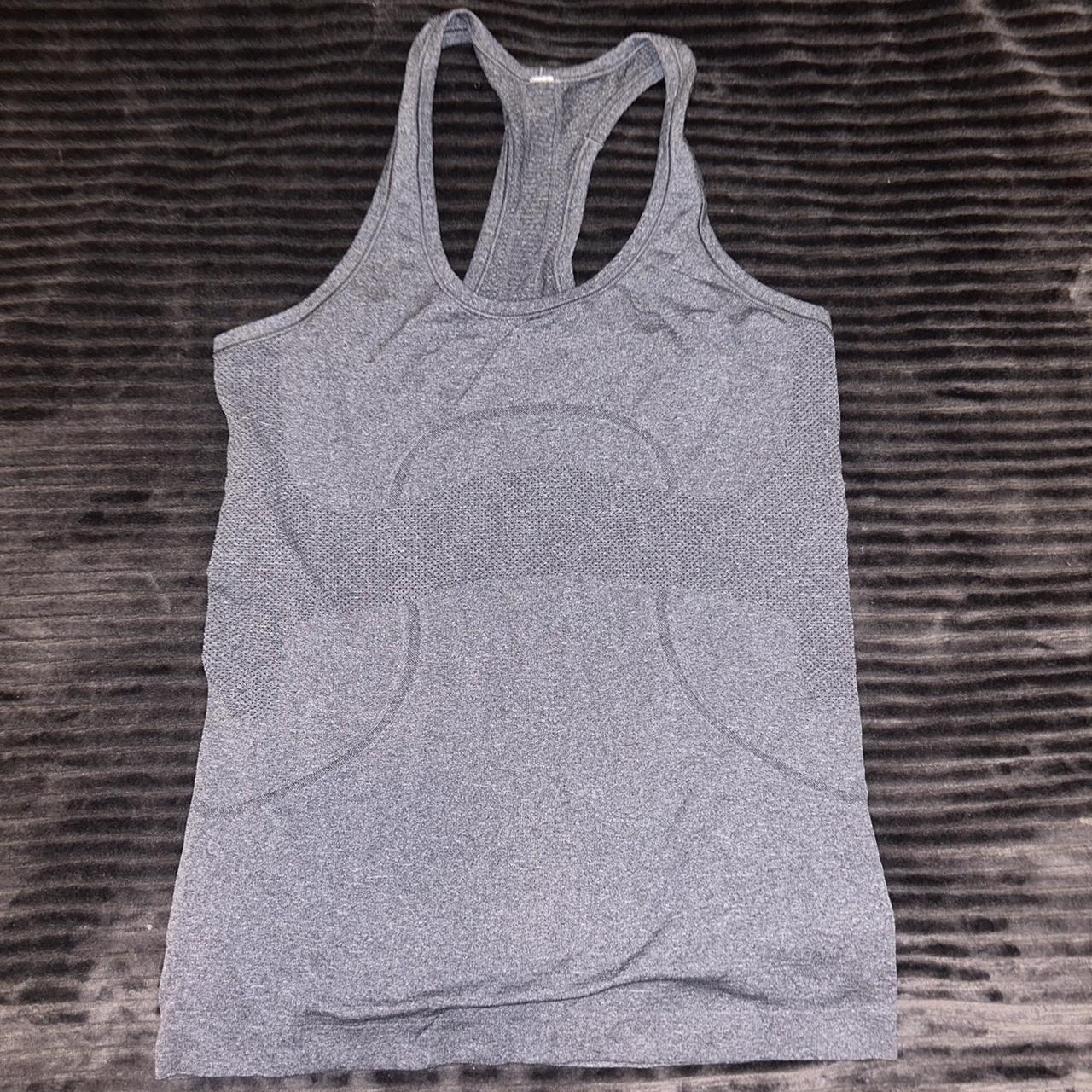 Lululemon Dark Grey Racerback Tank Top, super... - Depop