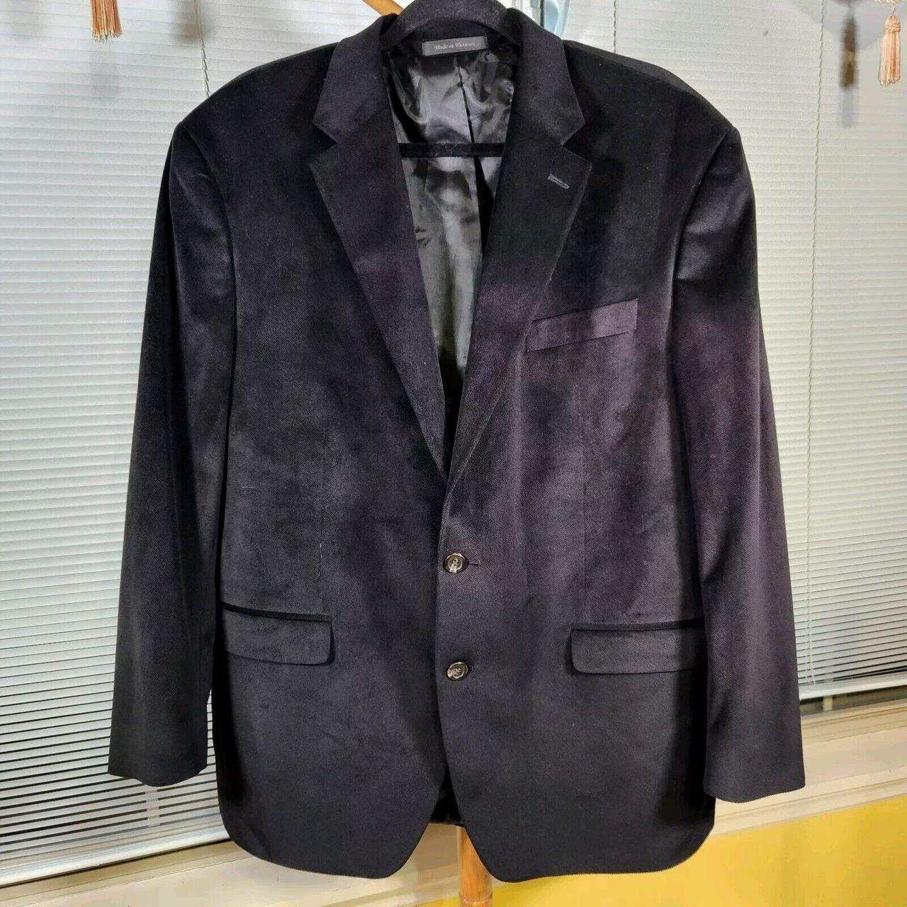 Chaps by Ralph Lauren Black Velvet Sport Coat Blazer... | Depop