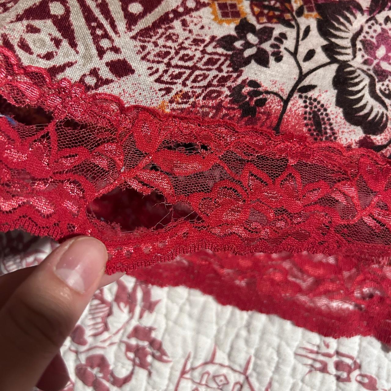 Vintage y2k red lace cami top. Adjustable straps.... | Depop