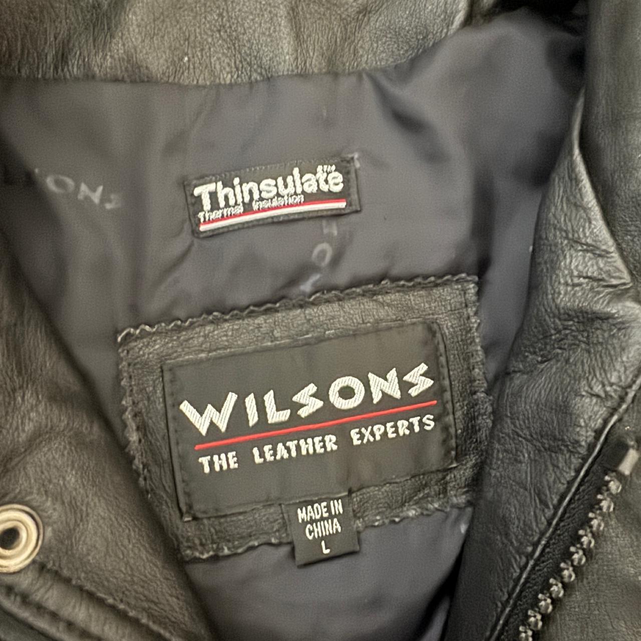 Wilsons Black Thinsulate Leather Jacket - tagged... - Depop