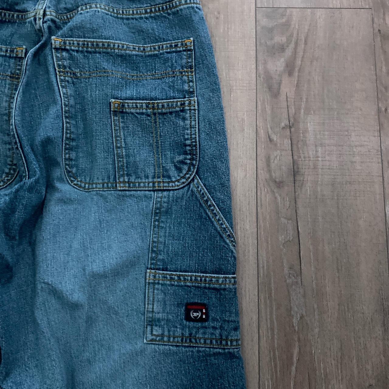 baggy phat farm jeans with cool details. size 34... - Depop