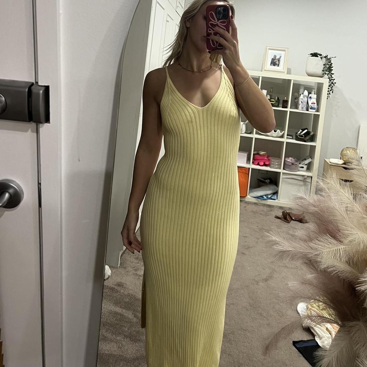 Glassons midi dress, yellow, size M. | Depop