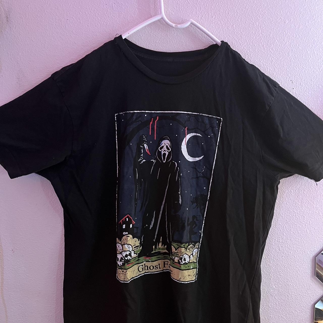 Black Ghost Face Tarot tee fits like large from... - Depop