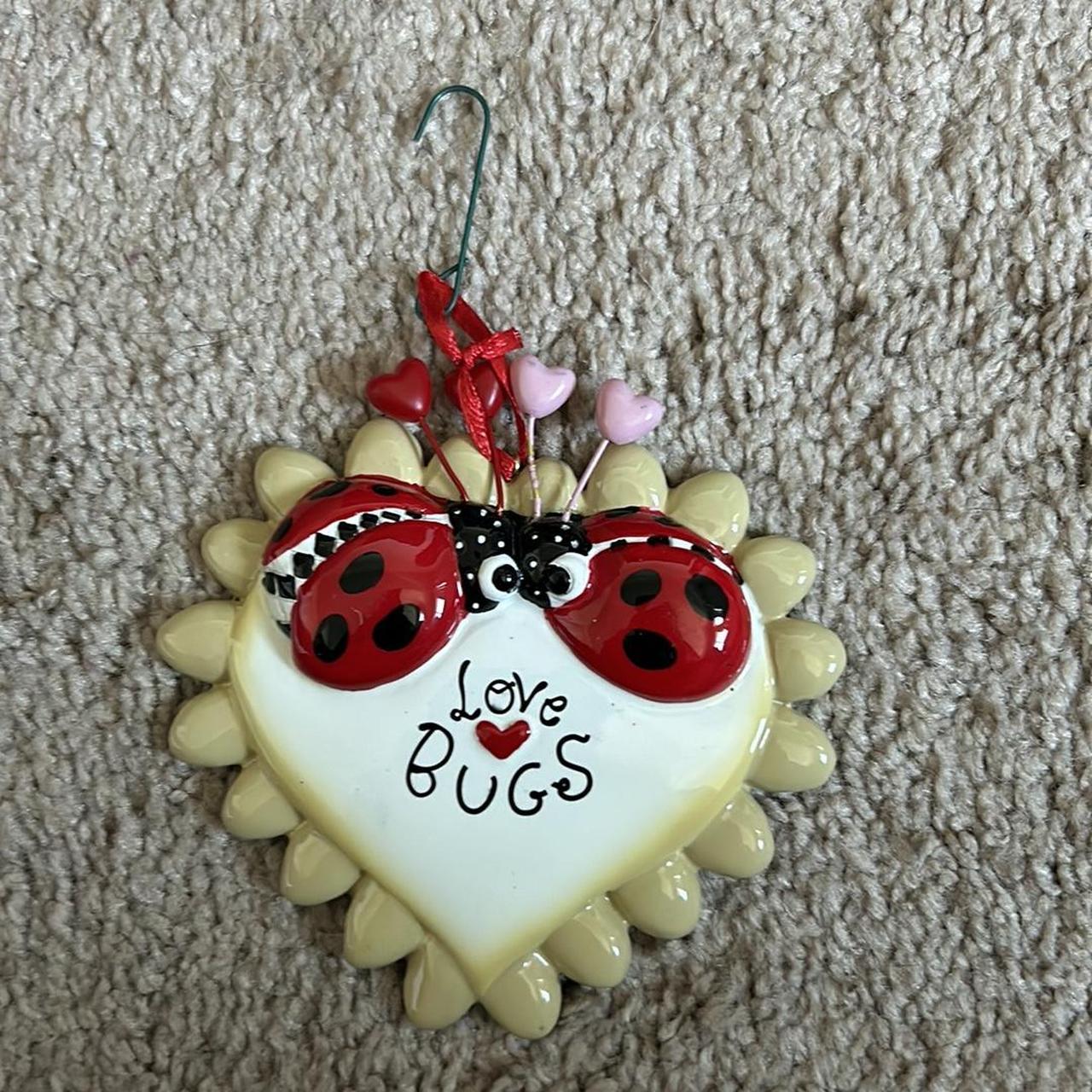 Ladybug Valentine's Day heart ornament - Depop