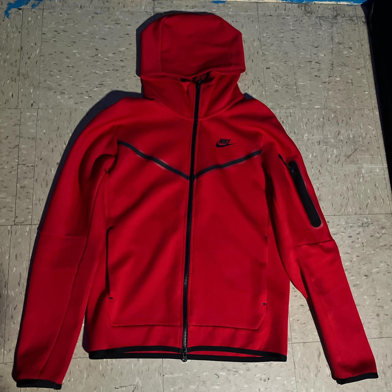Red Nike tech fleece hoodie. Amazing... - Depop