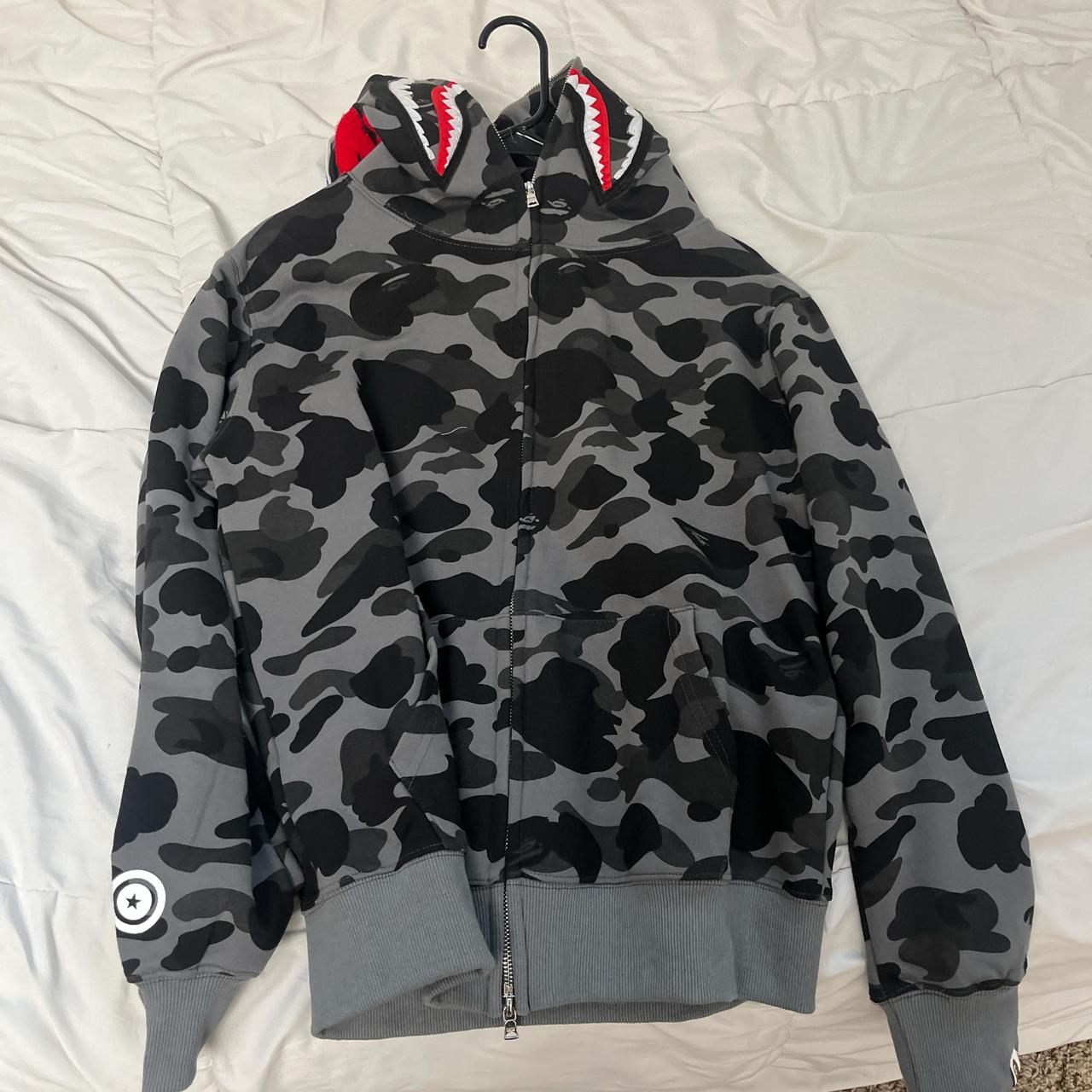 Bape jacket grey . Size Medium fits a little small.... - Depop