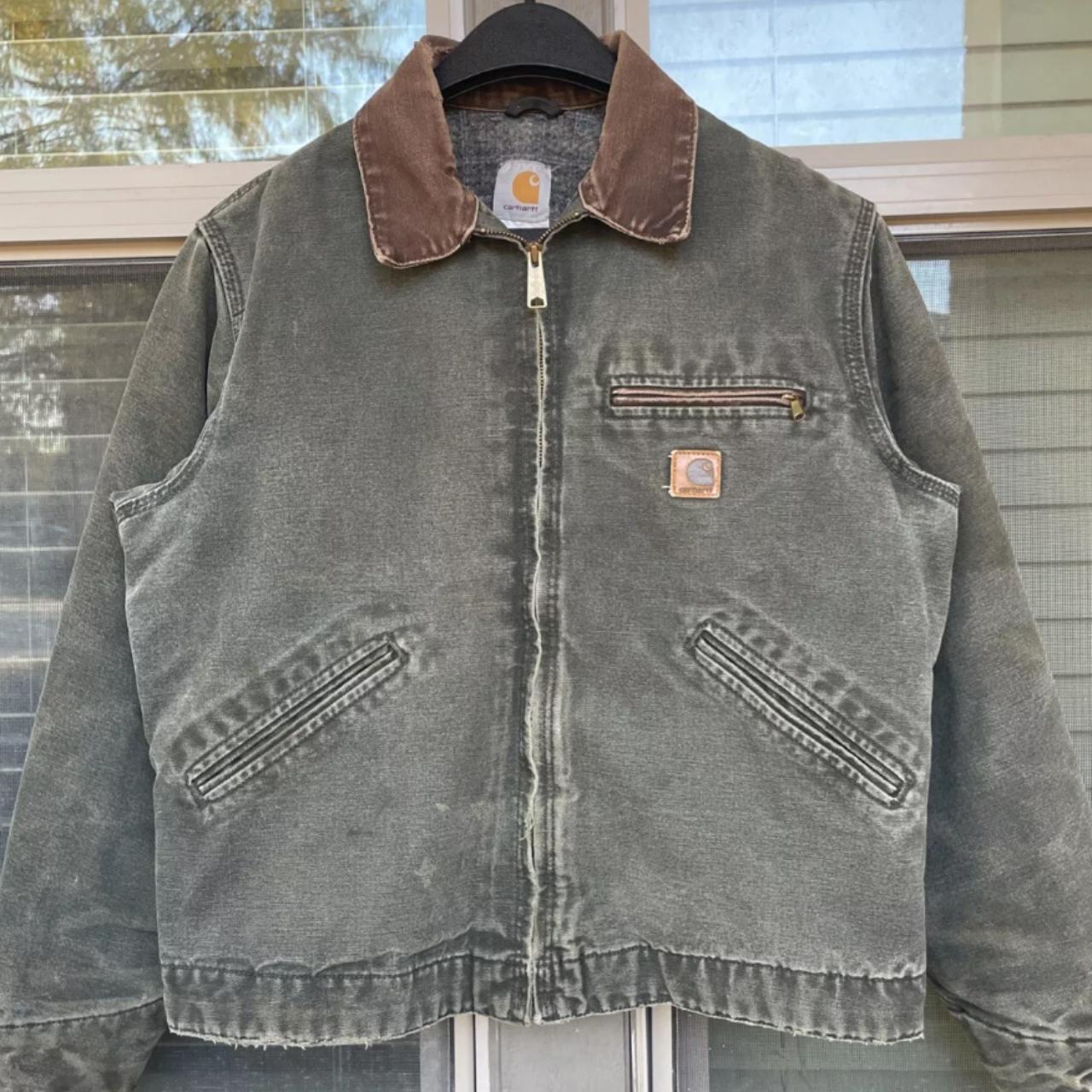 jacket carhartt vintage j97 green moss size m - Depop