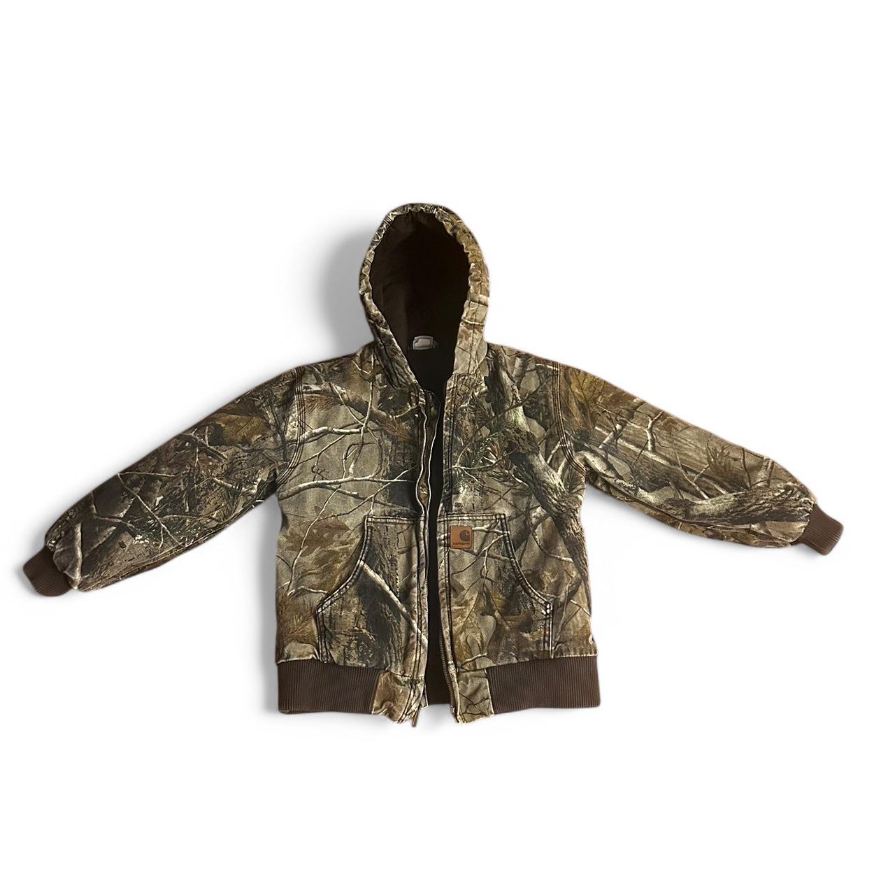 Boys carhartt real tree camo jacket size M (10-12)... | Depop