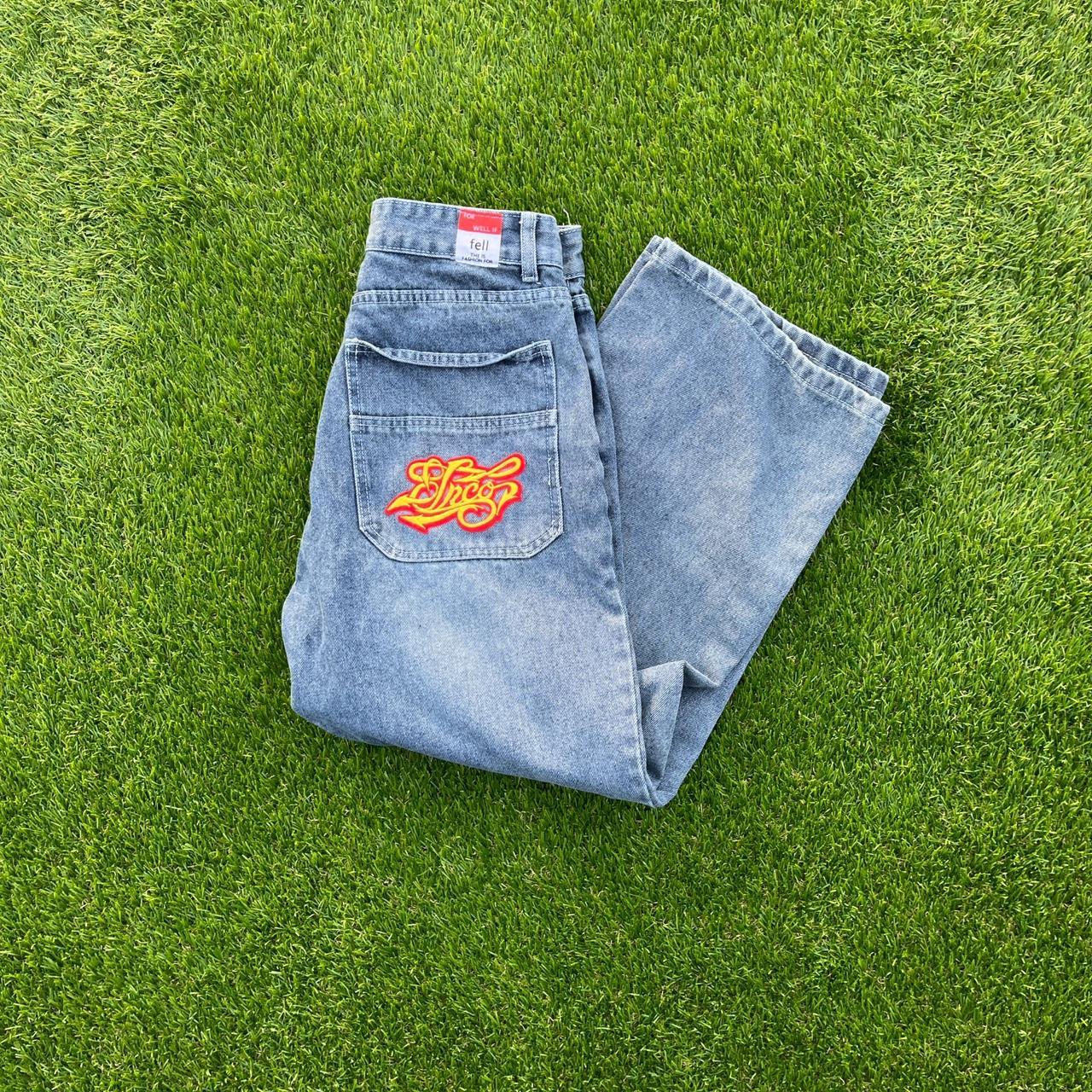 Vintage embroidered jnco type jeans Not claiming... | Depop