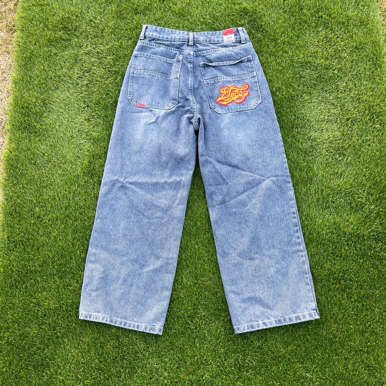 Vintage embroidered jnco type jeans Not claiming... | Depop