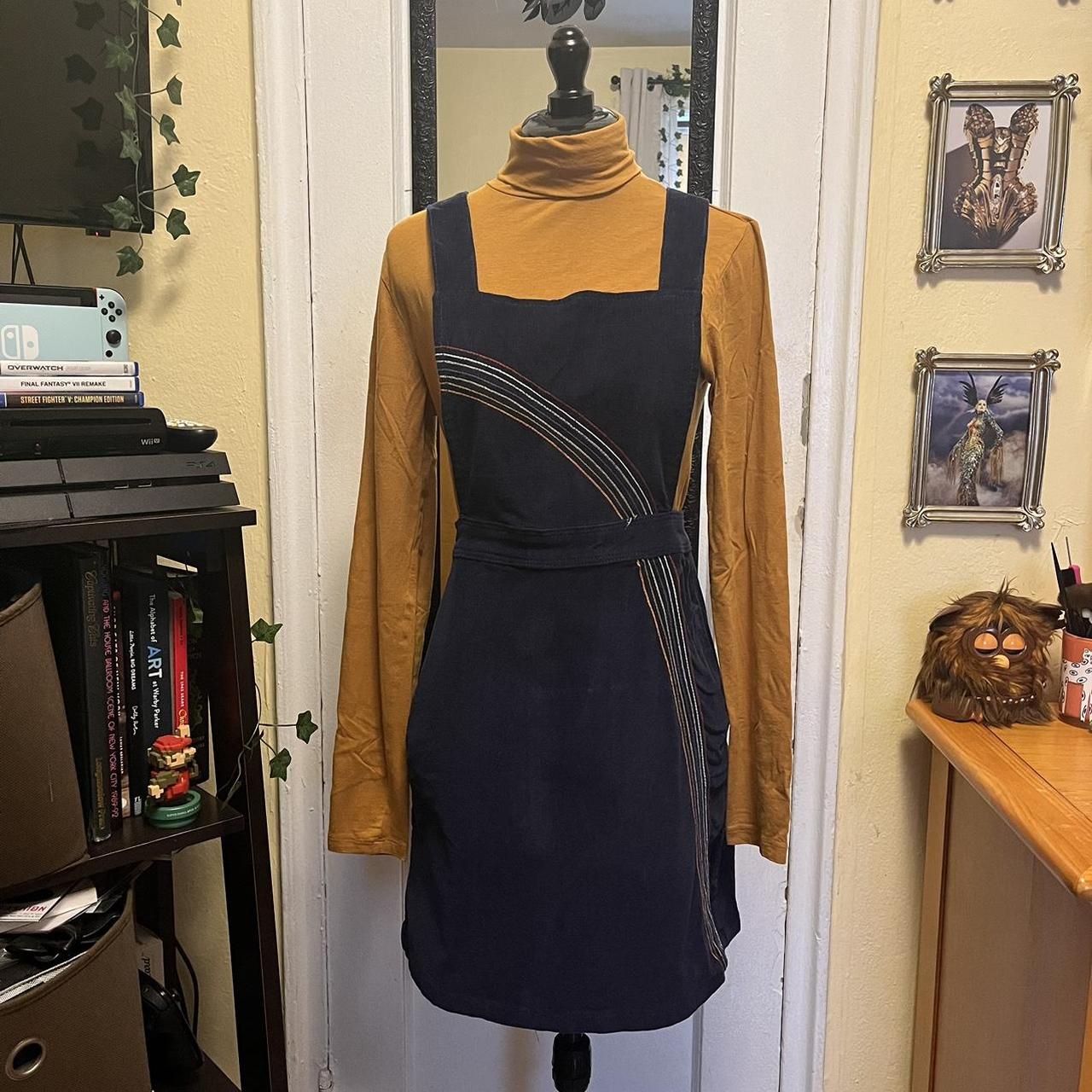 Modcloth Rainbow Corduroy Jumper Dress Size:... - Depop