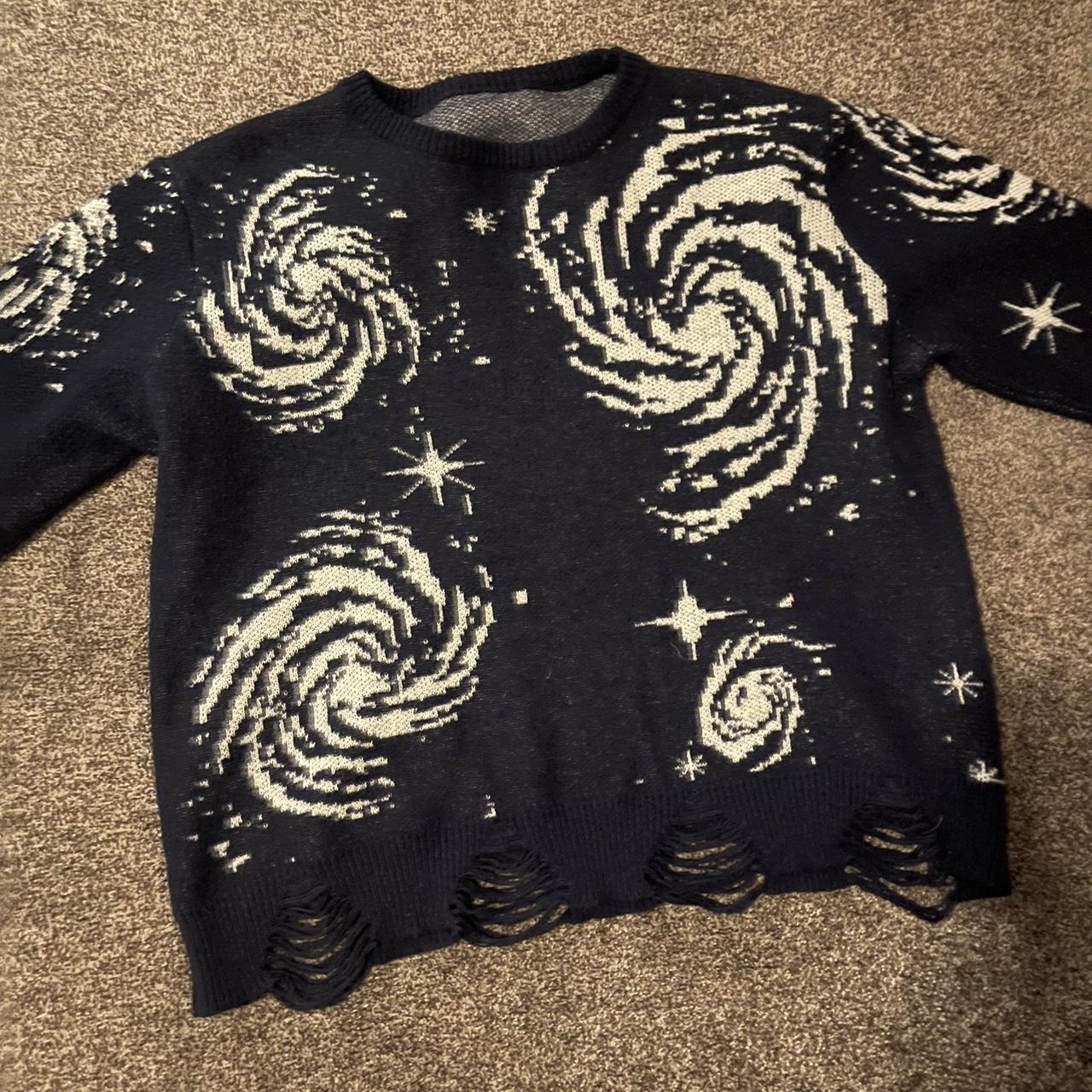 Swirly Grunge Sweater- Ripped Style - Depop